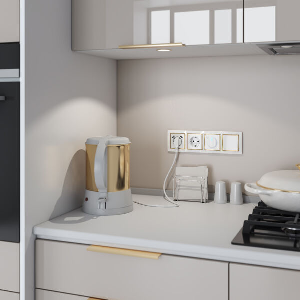 Розетка с заземлением, шторками и USBх2 (белая) Werkel W1171501 ...